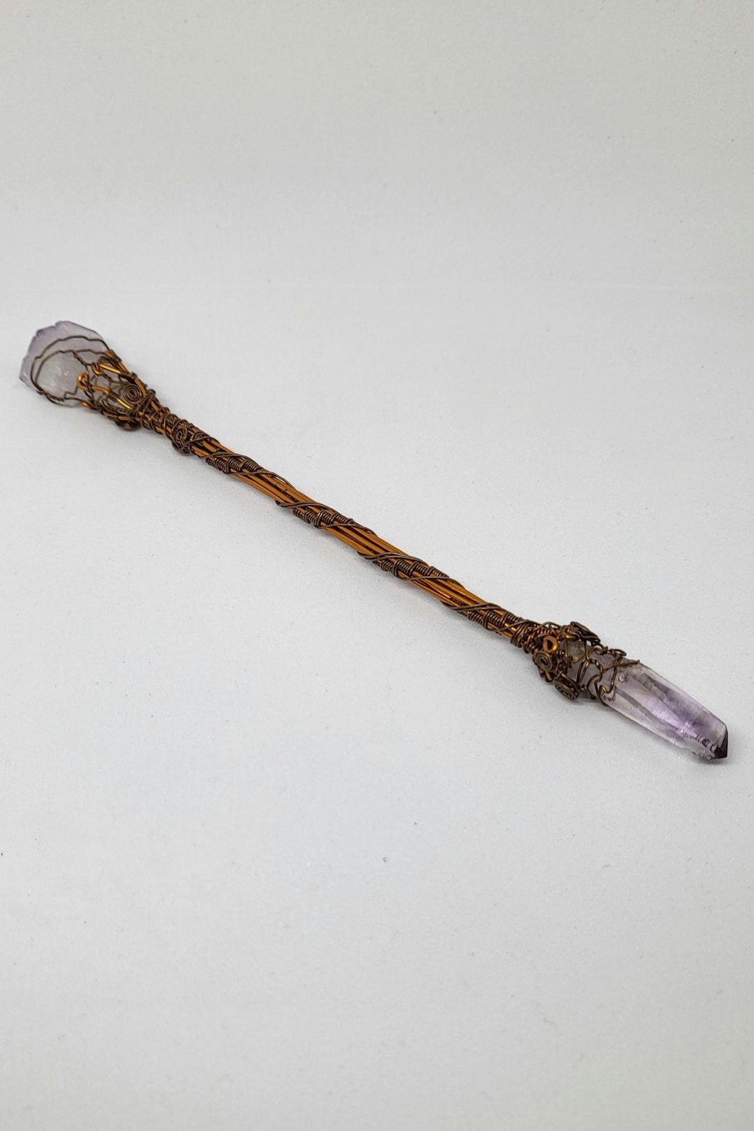 Crystal Wand; 2 Point Crystal Wand; Copper Magic Wand - Etsy