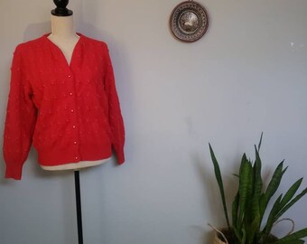 Red Angora Cardigan - Etsy