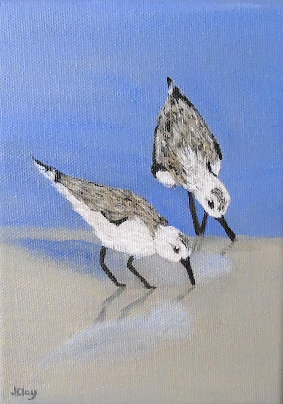 Original Acrylic Piping Plover Painting, Coastal Art, 5x7 Canvas - Etsy