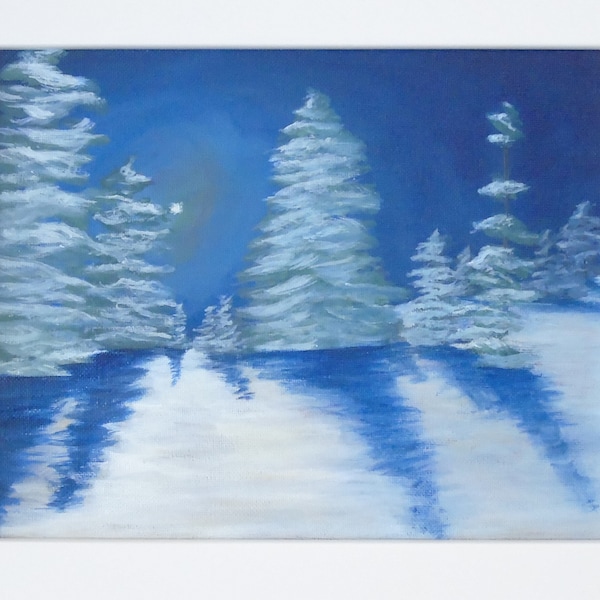 Snow Scene Painting - Etsy