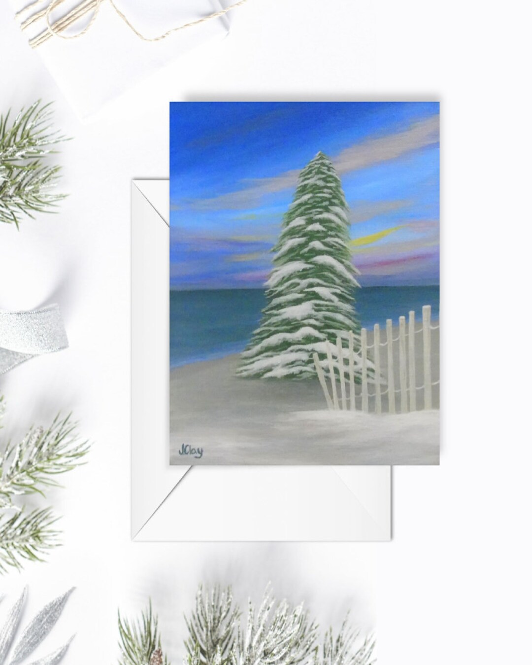 Cape Cod Christmas and Holiday Greeting Card: "coastal Holiday Tree" by ...
