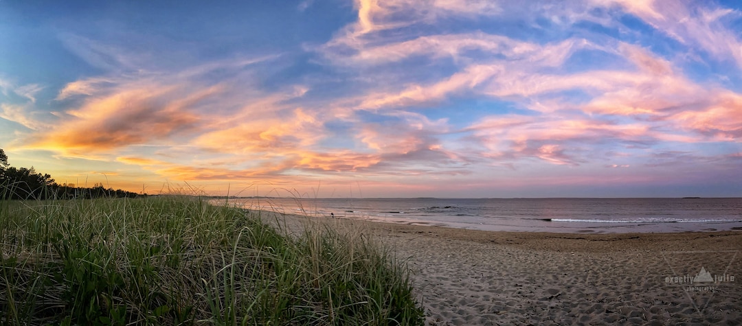 Bayview Beach Sunset - Saco, Maine - Panoramic Photography - Etsy