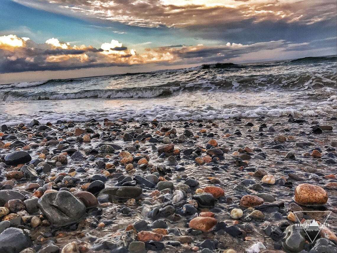 Washed Pebbles - Wells Beach, Maine - Photography - Etsy
