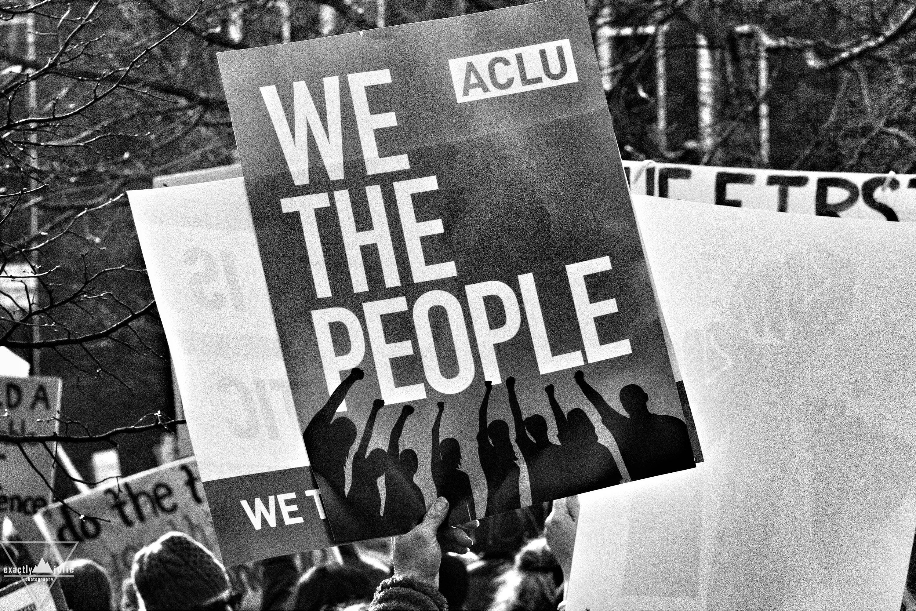 We the People - ACLU Sign - Women's March - Black & White Photography ...