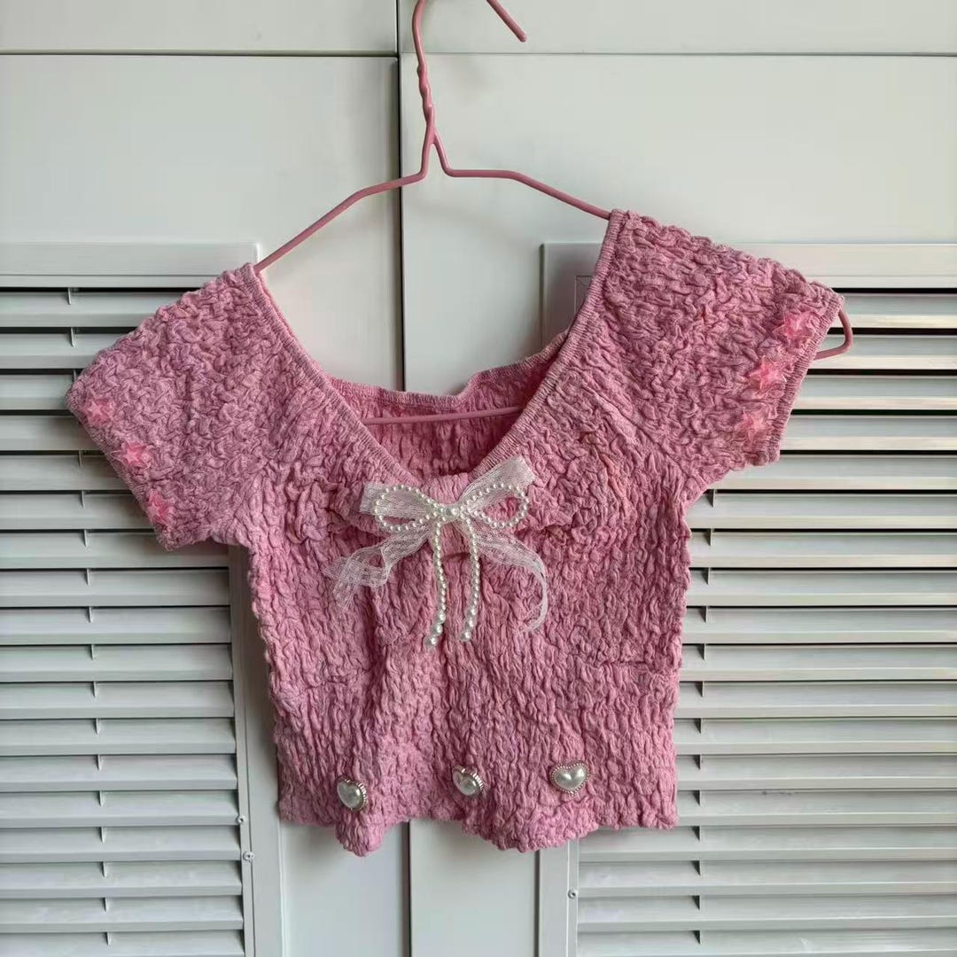 Handmade Remake Pink Lace Top Mini Tank Top Cute Top Lolita Top for ...