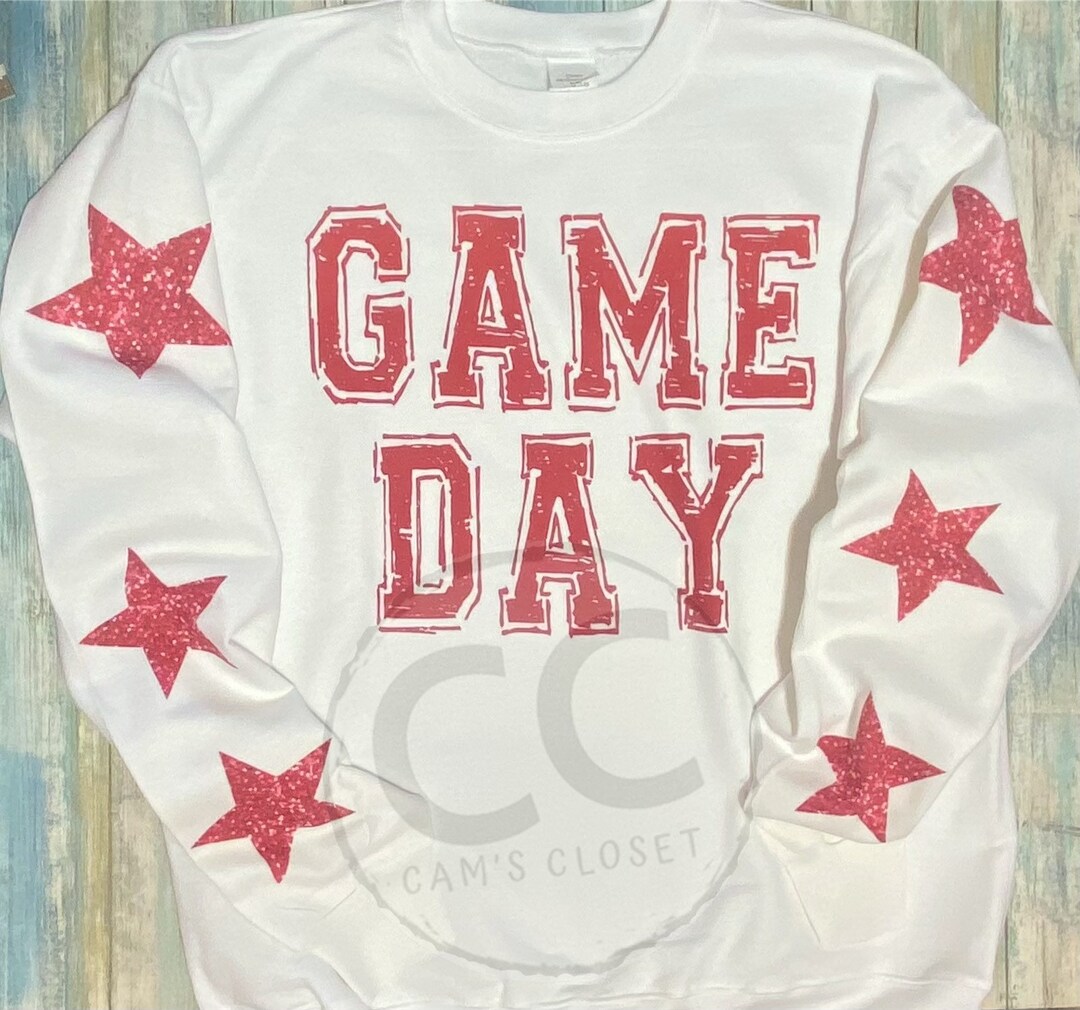 Game Day Sweatshirt Stars Football Soccer Cheer Glitter Stars - Etsy