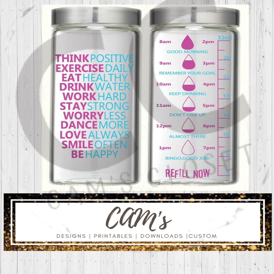 Water Bottle Tracker Label Digital Download - Etsy