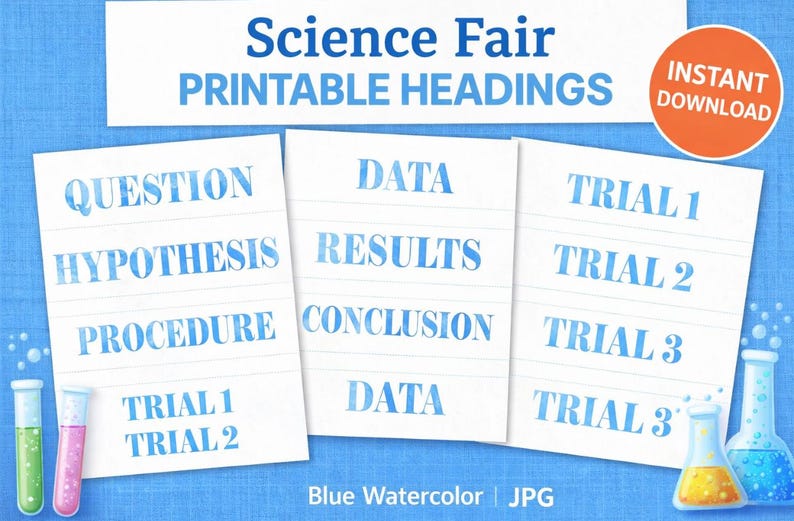 Science Fair Printable - Instant Download - Etsy