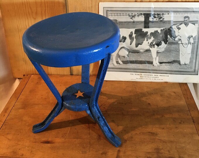 Antique Starline Milking Stool, Rustic Farmhouse Decor, 3-legged ...