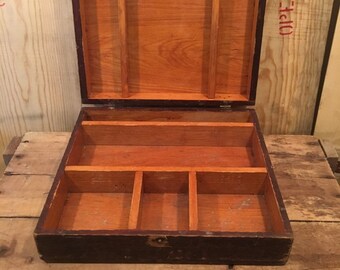 Divided wood box | Etsy