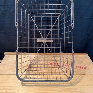 Vintage Wire Shopping Basket, Large Wire Market Basket, Rustic ...