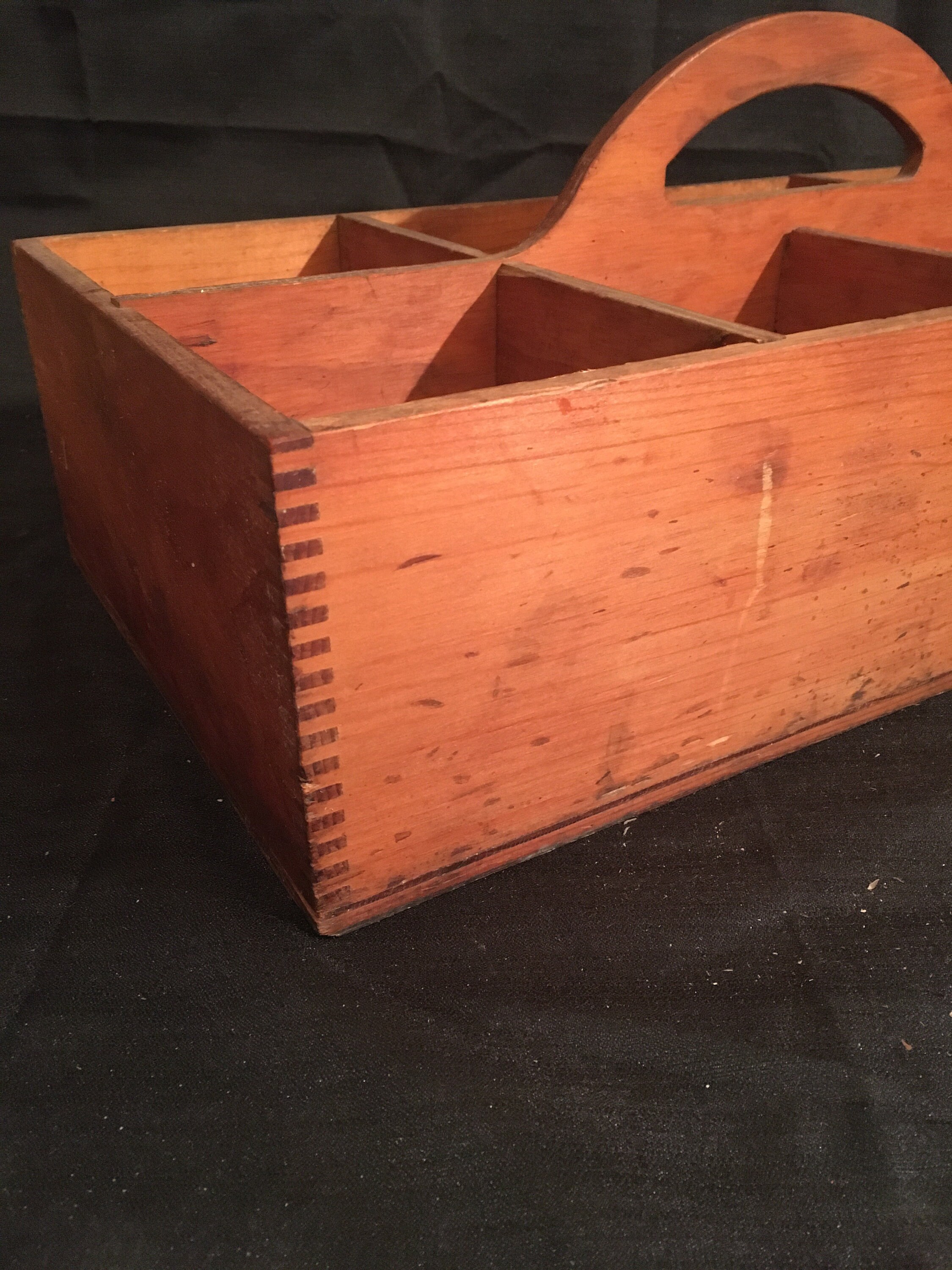 Antique Large Wood Caddy Divided Tote | Etsy