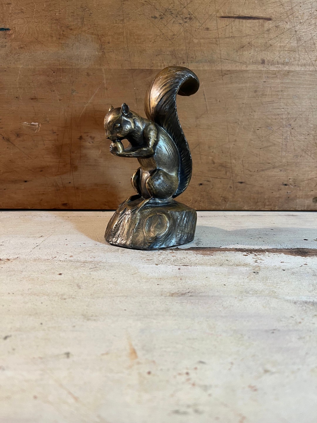 Vintage Metal Squirrel Statue, Squirrel Figurine, Bronze Squirrel ...