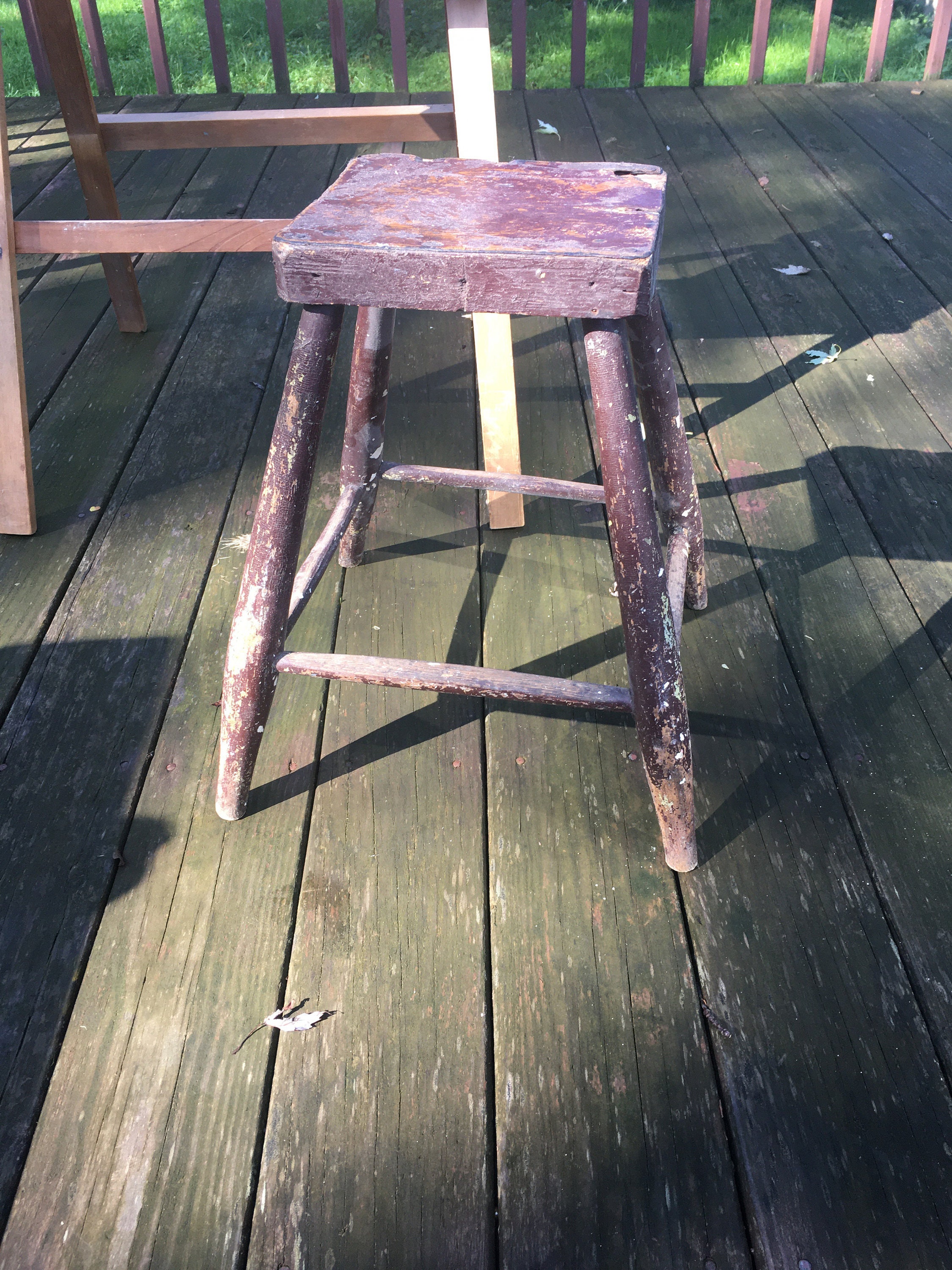 Antique Wood Stool Primitive Stool - Etsy
