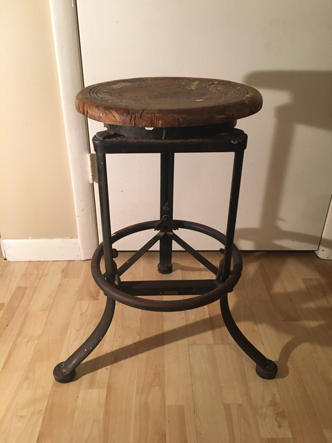 Vintage Industrial Stool Workshop Stool Tall Metal Stool | Etsy