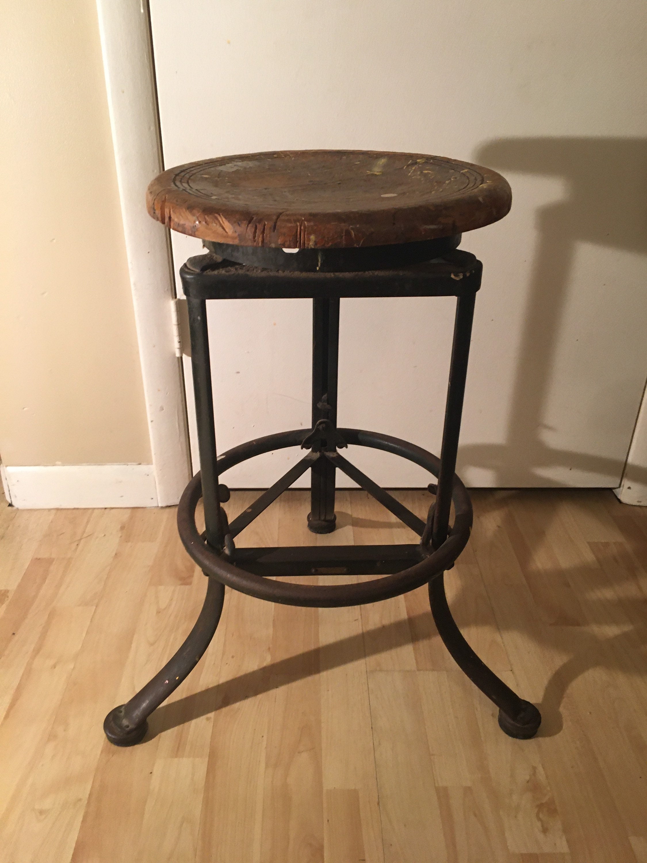 Vintage Industrial Stool Workshop Stool Tall Metal Stool | Etsy