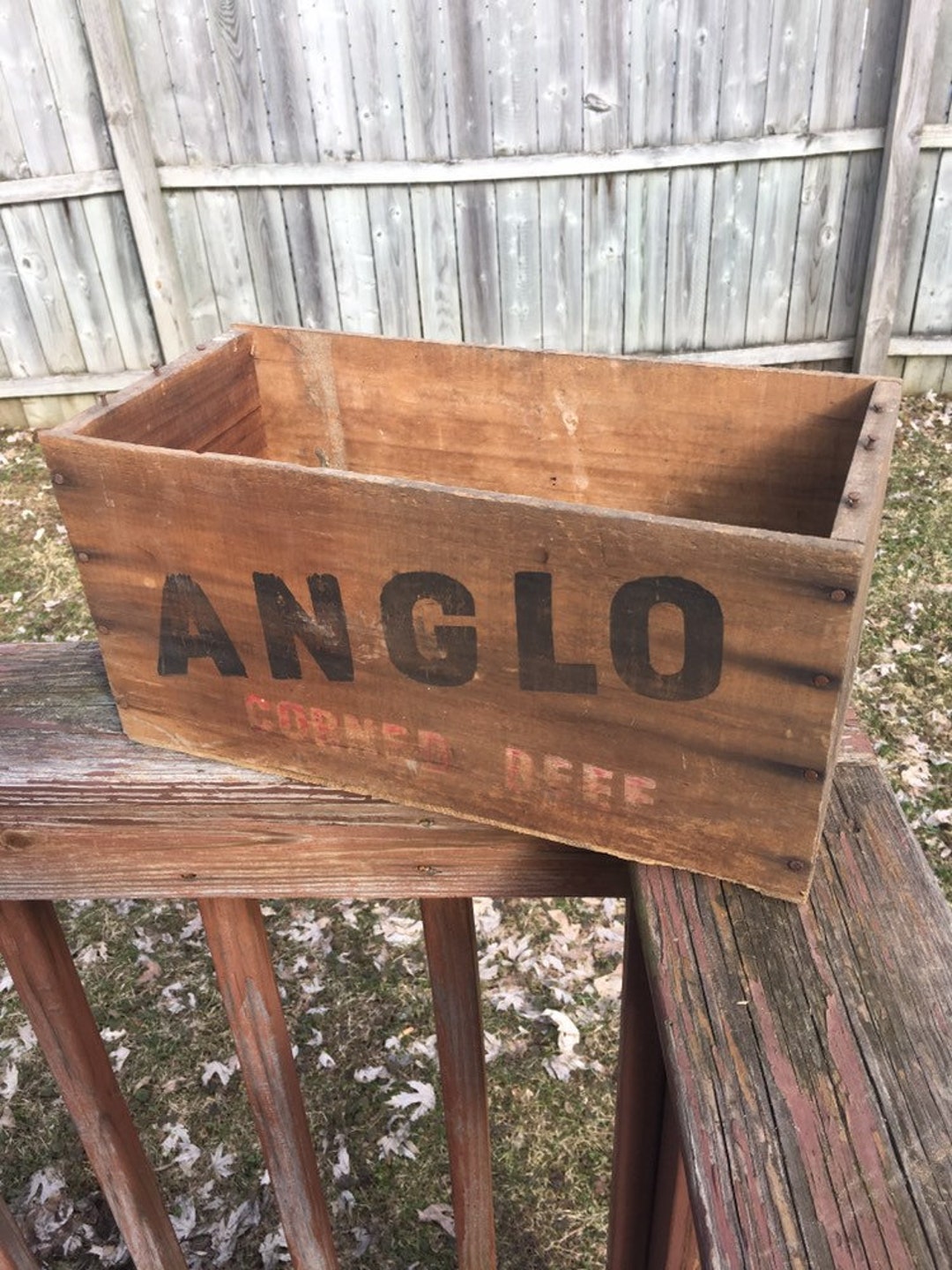 Vintage Anglo Corned Beef Crate, Vintage Advertising, Wood Shipping ...