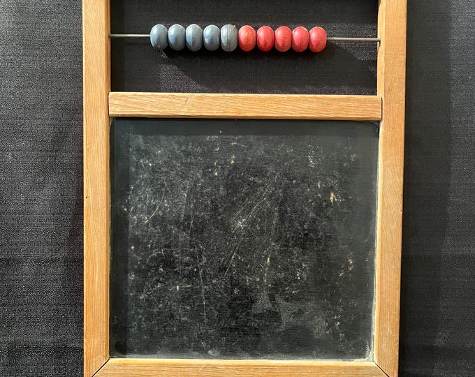 Vintage ABC Chalkboard, Abacus, Wood Framed, Old Whiteboard - Etsy