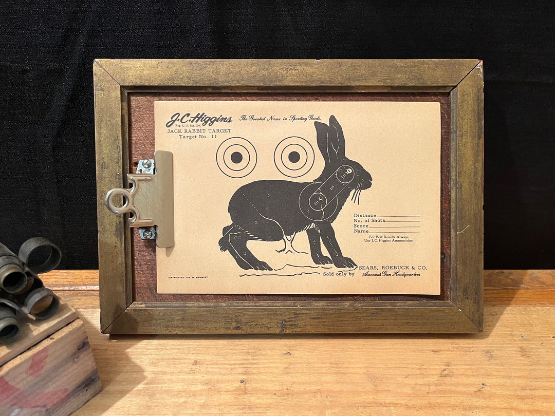 Vintage J.C. Higgins Jack Rabbit Paper Target, Sears Roebuck Shooting ...