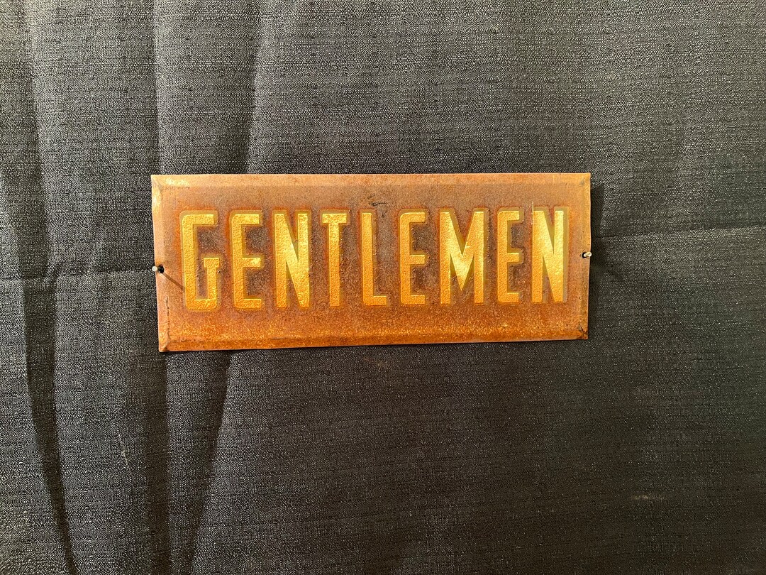 Vintage Gentlemen's Room Sign, Rusty Metal Sign, Rusty Sign, Vintage ...