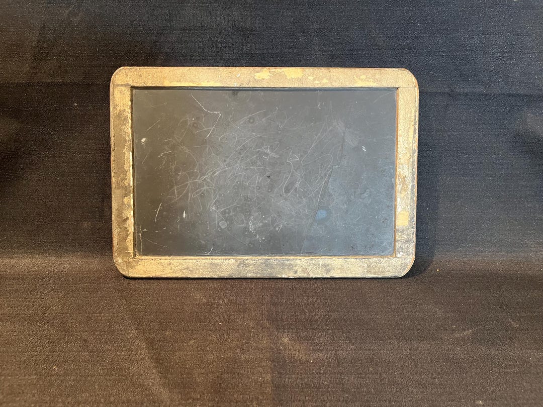Vintage Slate Chalkboard, Slate Chalkboard, School Chalkboard, Wood ...