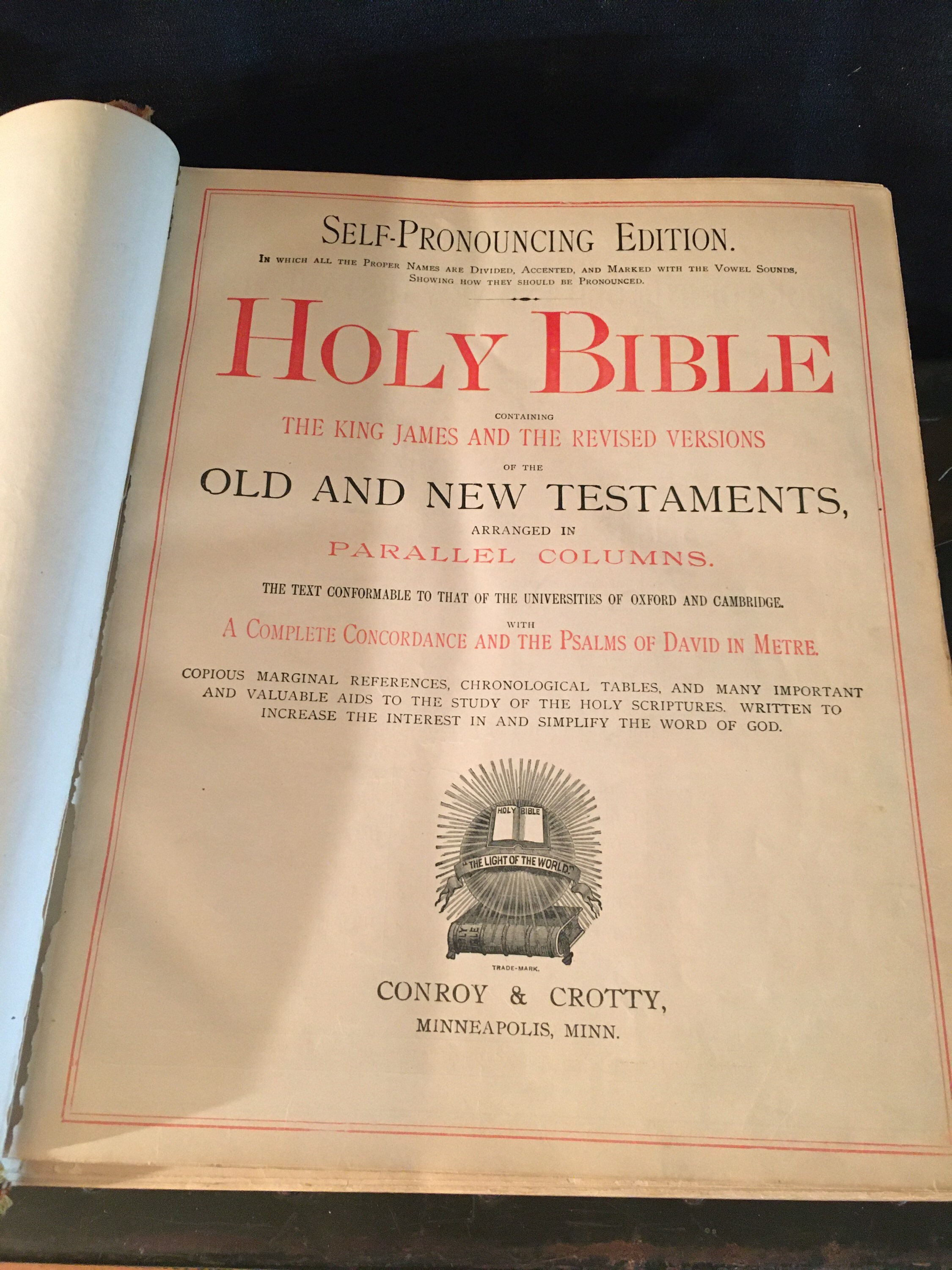 1892 Pronouncing Parallel Bible Pictorial Family Bible - Etsy