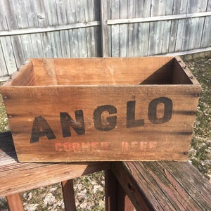 Vintage Anglo Corned Beef Crate, Vintage Advertising, Wood Shipping ...