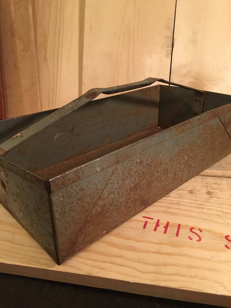 Vintage Lyon Metal Tool Box, Rustic Tool Caddy, Plant Caddy, Garden ...
