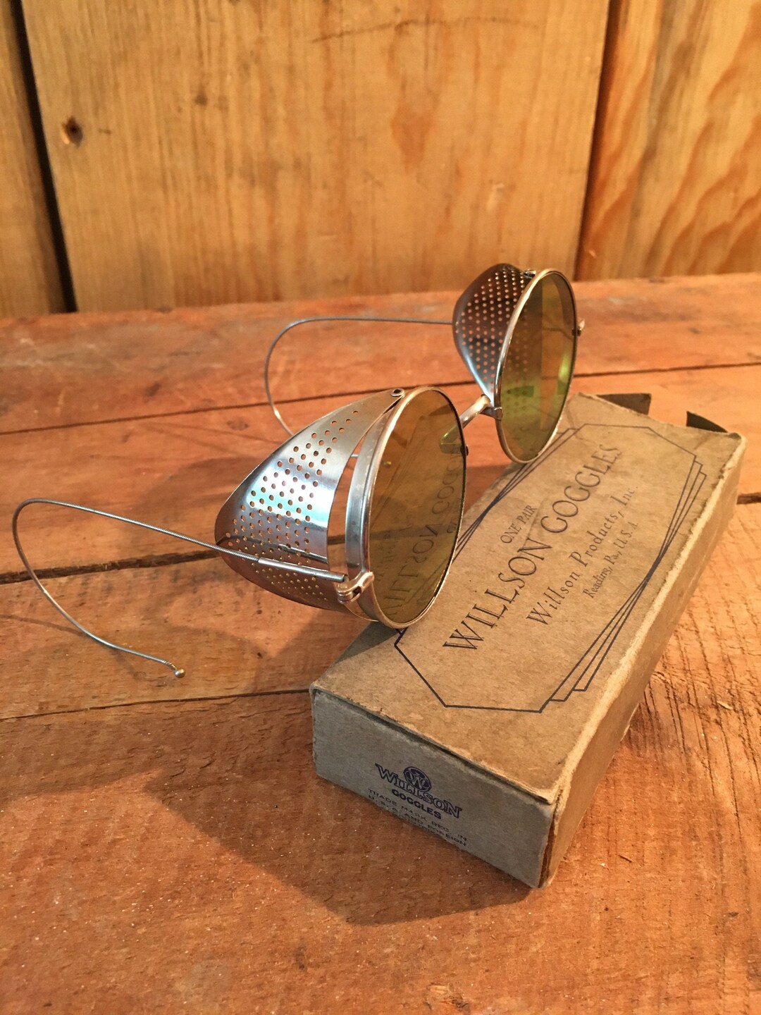 Willson Safety Goggles, Original Box, Amber Lenses, Steam Punk ...