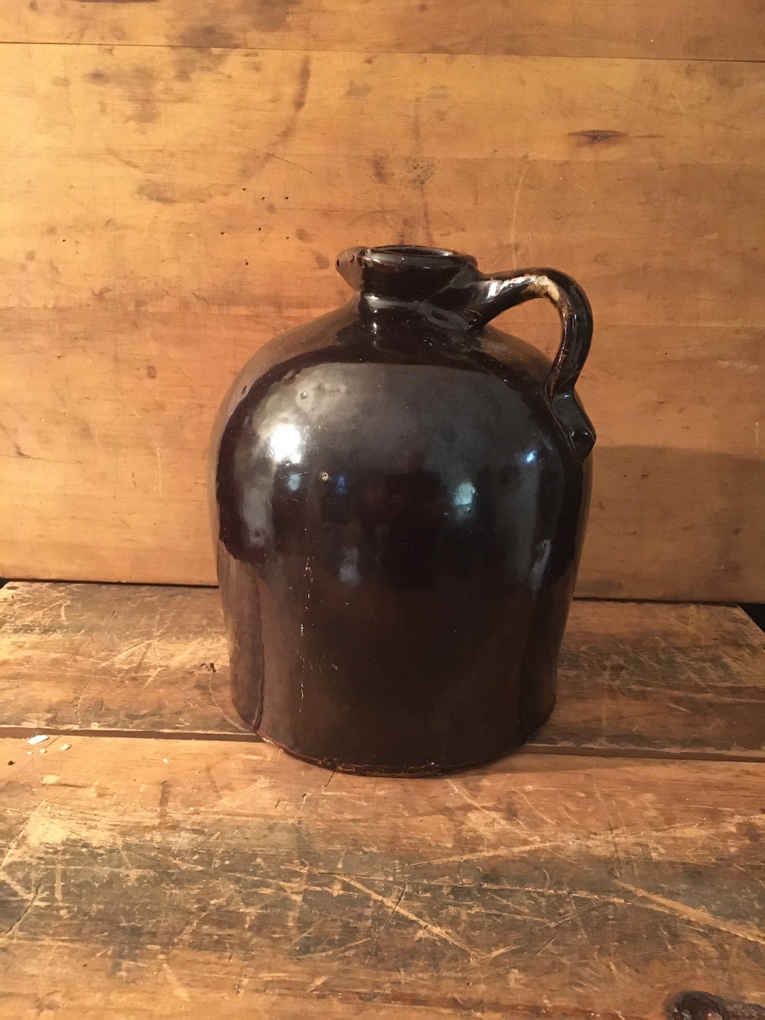 Antique Brown Stoneware Jug, Whiskey Moonshine Jug, Ceramic Jug ...