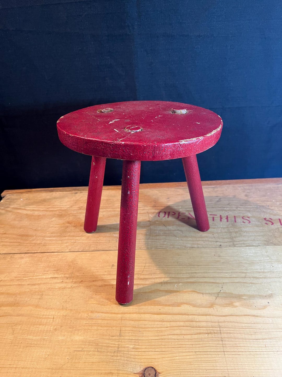 Antique Milking Stool, Rustic Farmhouse Decor, 3-legged Milking Stool ...