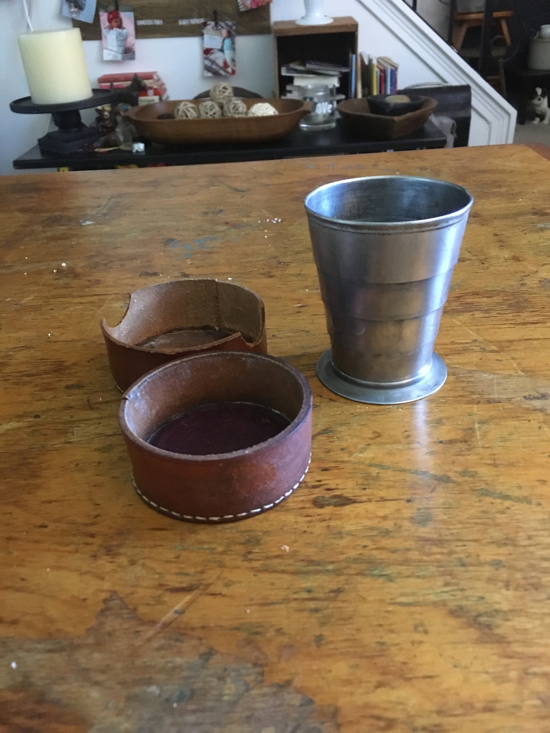 Vintage Collapsible Cup in Original Leather Case - Etsy