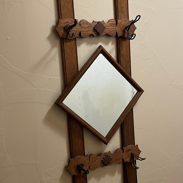 Antique Mirror Coat Rack - Etsy