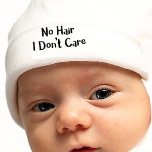 PEAK Funny Baby Beanie Hat no Hair I Don't - Etsy