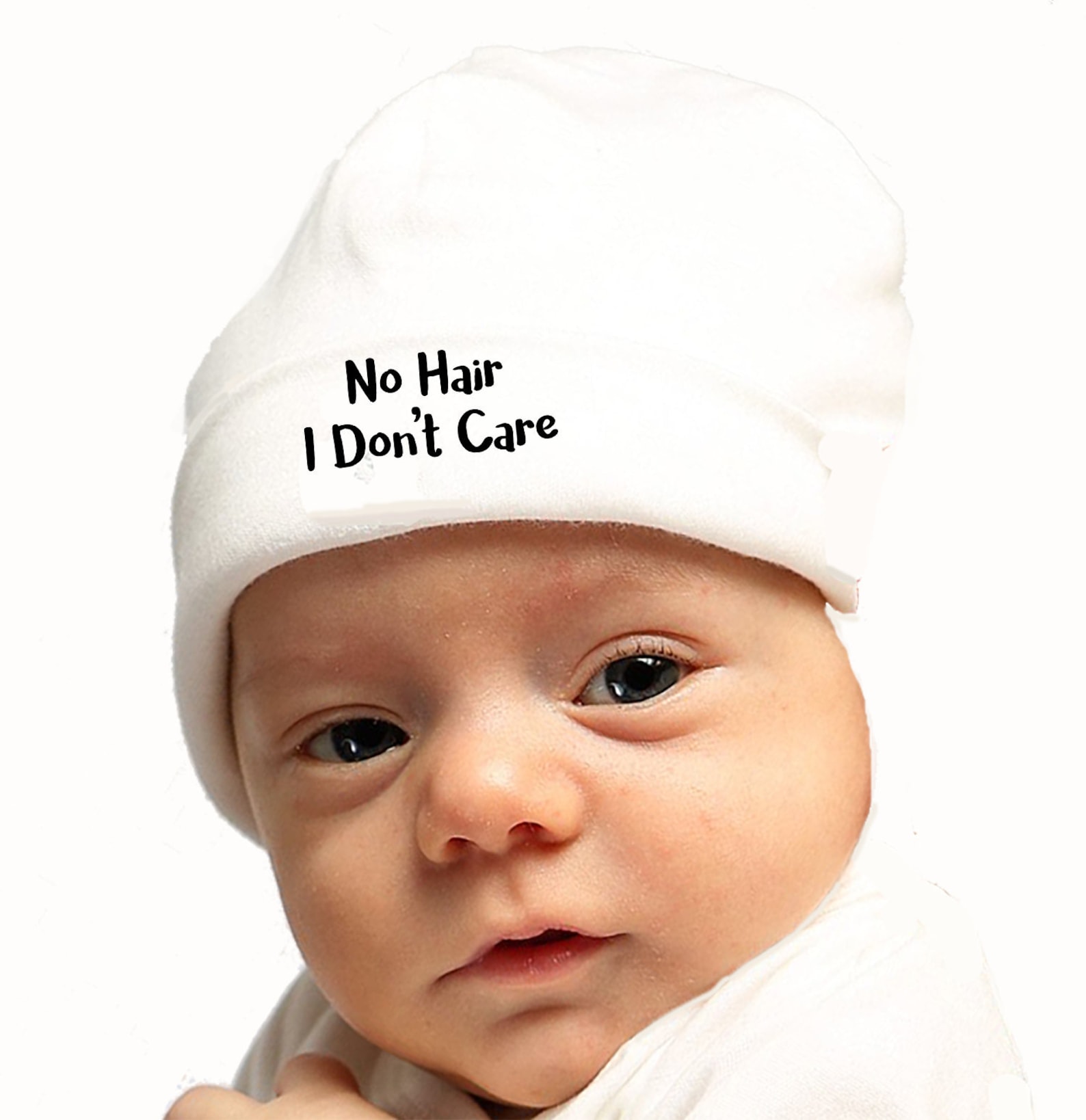 PEAK Funny Baby Beanie Hat no Hair I Don't | Etsy