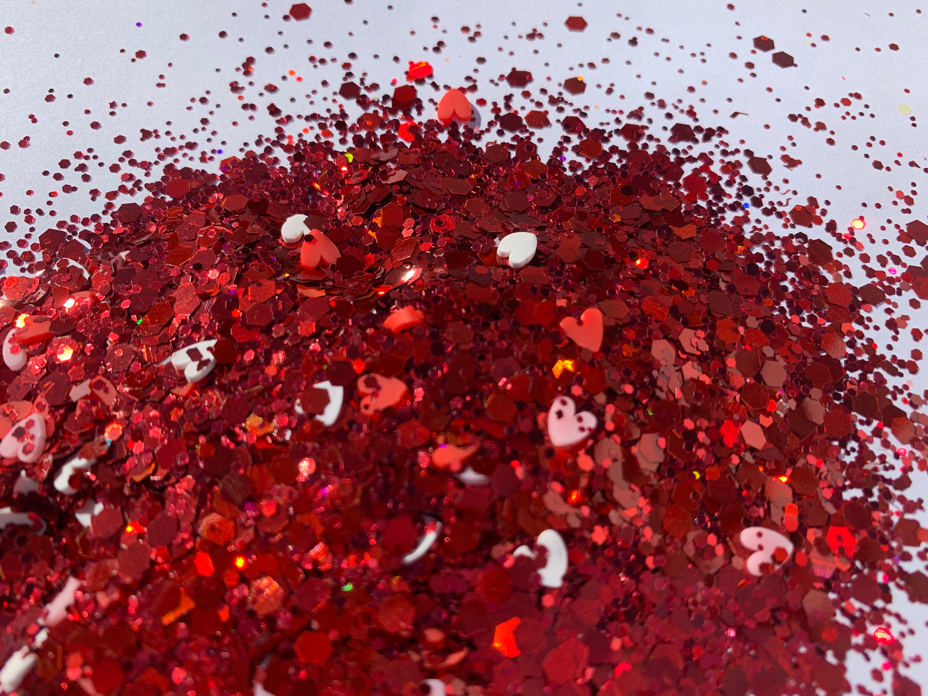 Red Glitter Mix with HeartsPolyester GlitterValentines Day | Etsy
