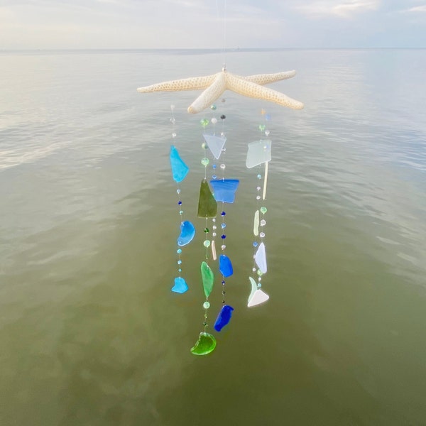 Nautical Sea Glass Wind Chime - Etsy