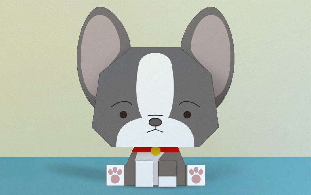 Boston Terrier Papercraft - Cute Pets DIY Papercraft Toy - Kawaii Lux ...