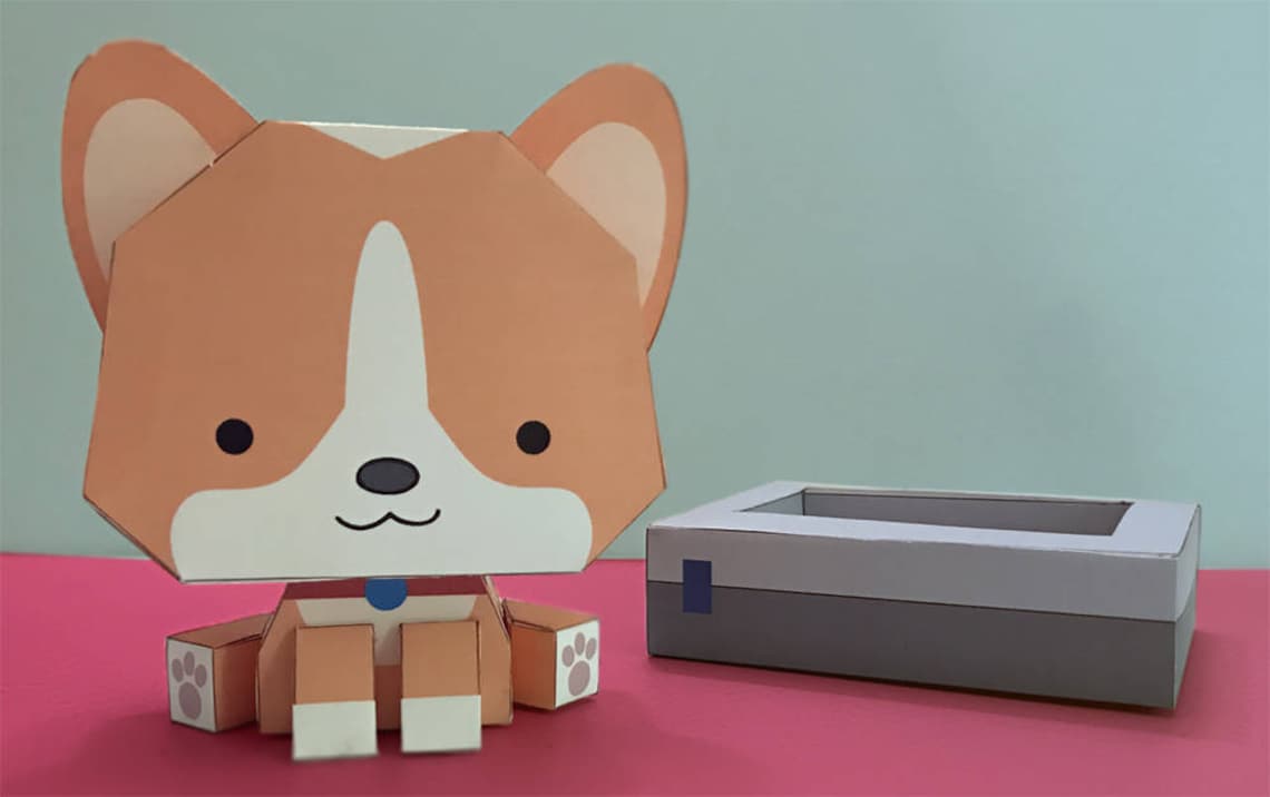 Corgi Papercraft - Cute Pets DIY Papercraft Toy - Kawaii Lux Toys - Etsy