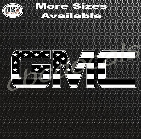GMC B&W American Flag Vinyl Decal Sticker GMC Truck Decals | Etsy