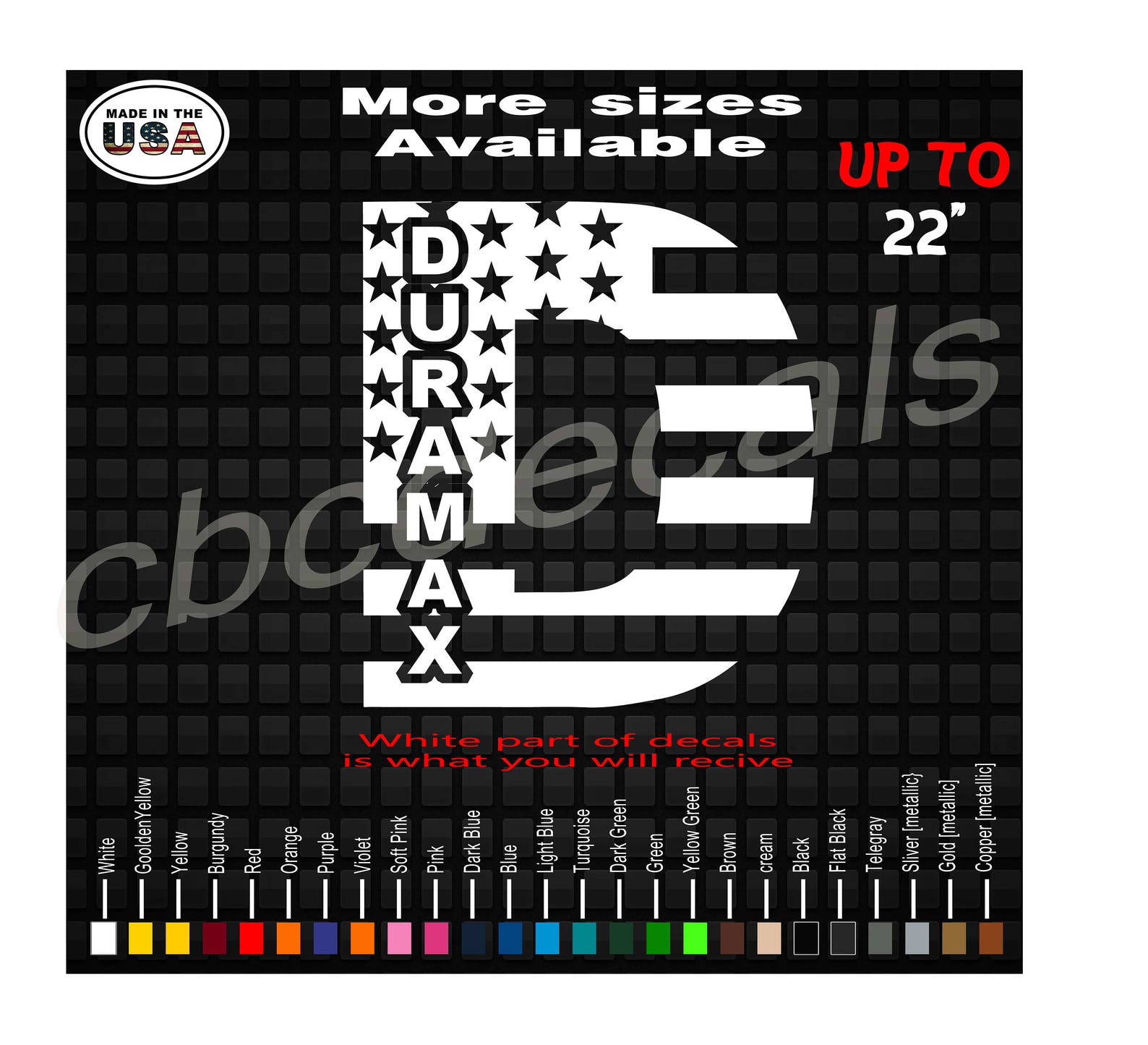 Duramax D Flag Vinyl Decal Sticker Diesel Truck Decals Car | Etsy