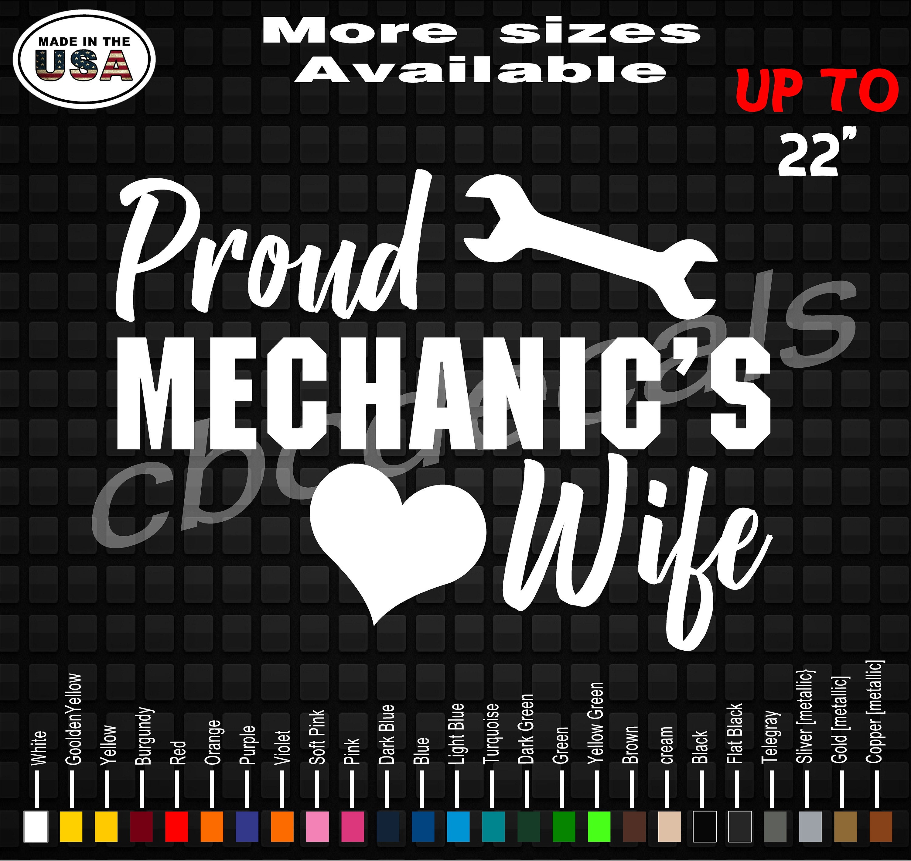 Decals & Skins Mechanic Wife Stickers Mechanic Wife Decals Proud ...