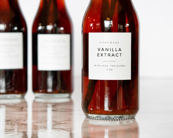 Homemade Vanilla Labels Personalized – Modern Vanilla Extract Label ...
