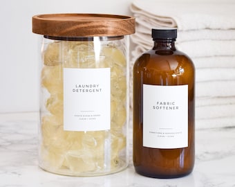 Clean-modern Laundry Room Essentials Labels Water and Oil Resistant ...