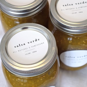 Classic Jar and Canning Labels • Custom • Durable, Water and Oil ...
