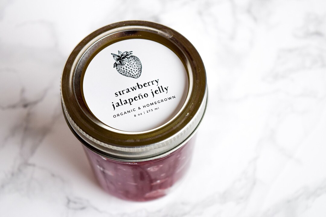 Strawberry Jam + Jelly Labels • Custom Stickers for Packaging, Bottles ...