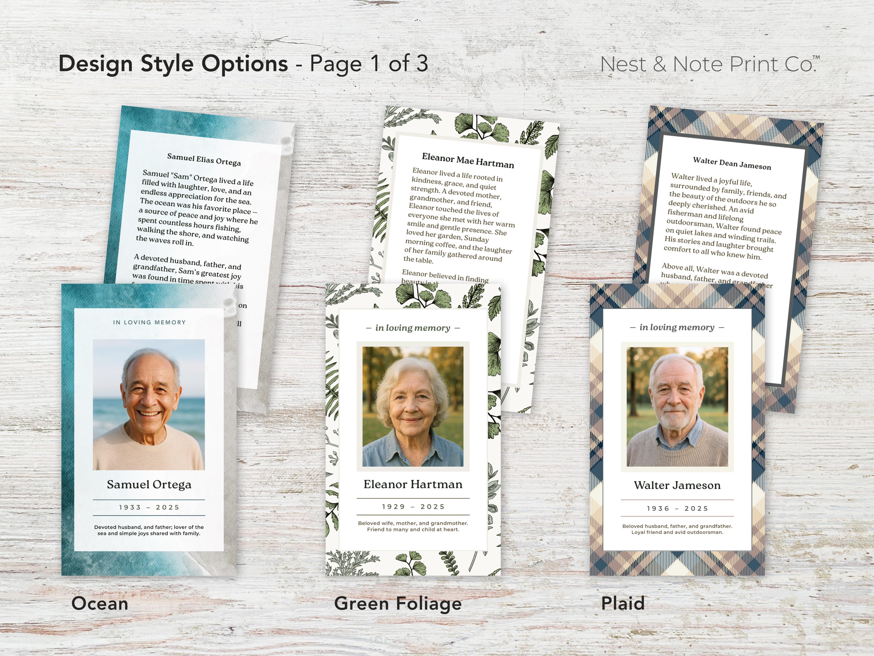 Personalized Memorial Cards • Laminated Keepsakes With Photo ...