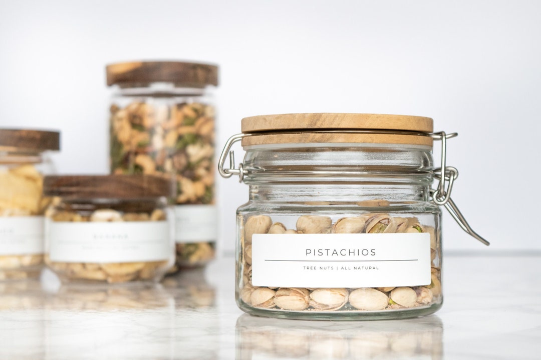 Sleek-minimalist Fruit, Nut, and Pantry Labels • Water + Oil Resistant ...