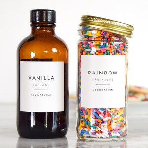 Modern Sprinkles + Extract Labels • Personalization Available • Durable ...
