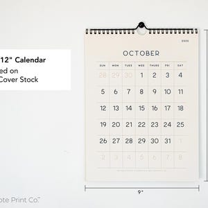 Natural-luxe Modern Neutral Wall Calendar • 9" X 12" Wire-bound or ...